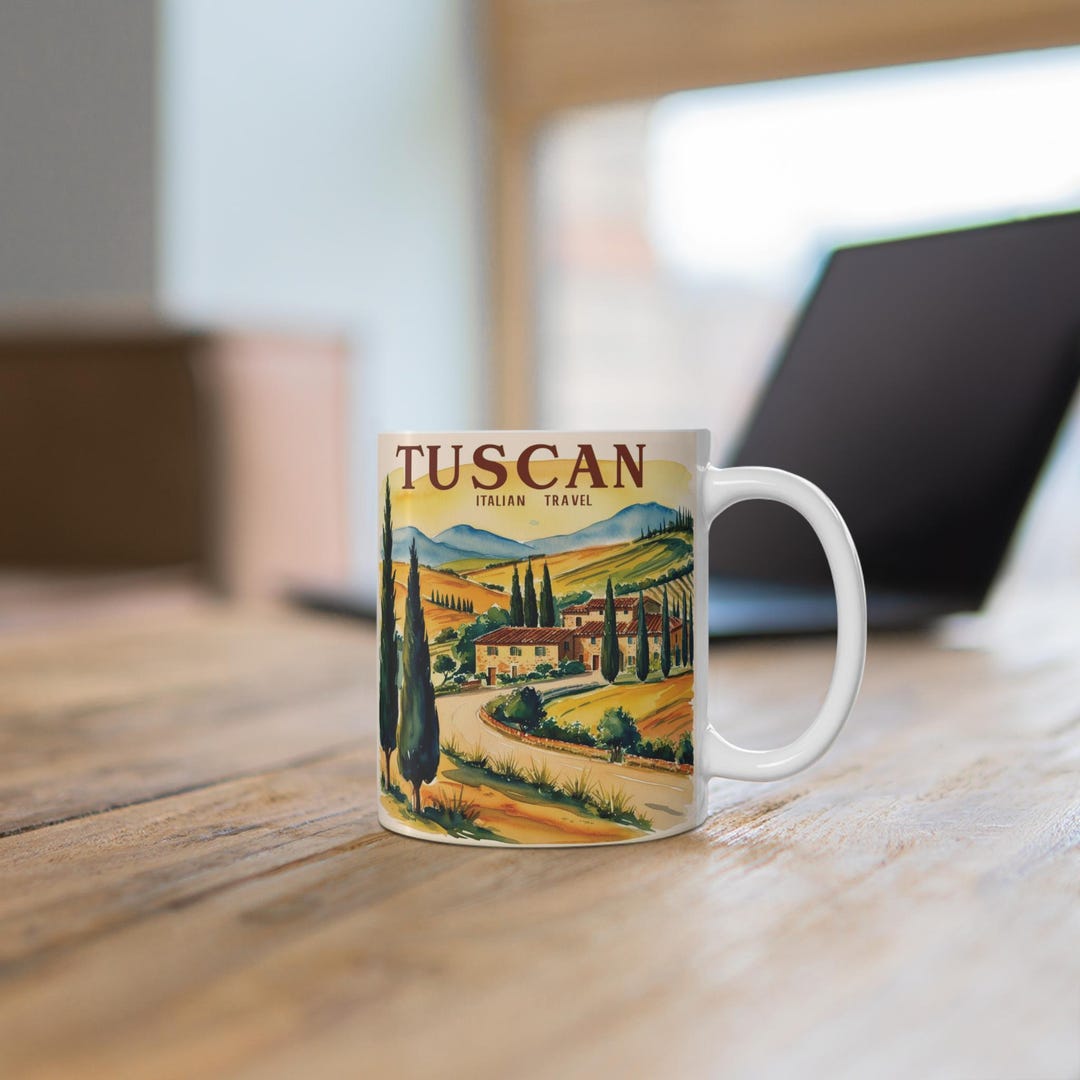 Tuscan Landscape Mug, Vintage Italy Coffee Cup, Home Decor, Gift for ...