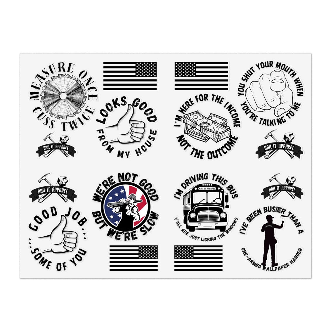 Funny Hardhat Sticker Sheets for Dads, Construction Workers - Toolbox ...
