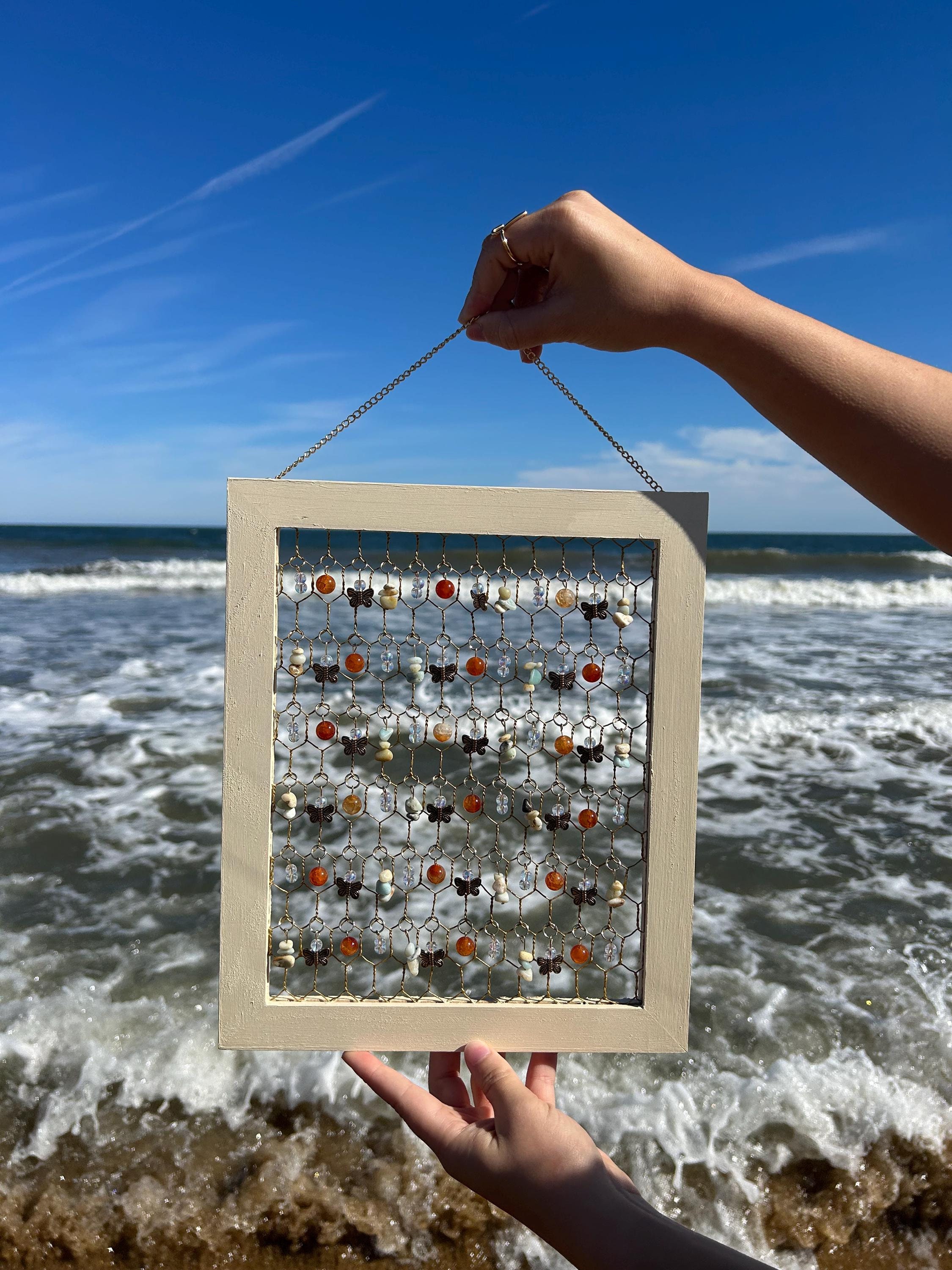 Sunlit Wings Suncatcher: Handmade Beaded Suncatcher Using Wooden Frame ...
