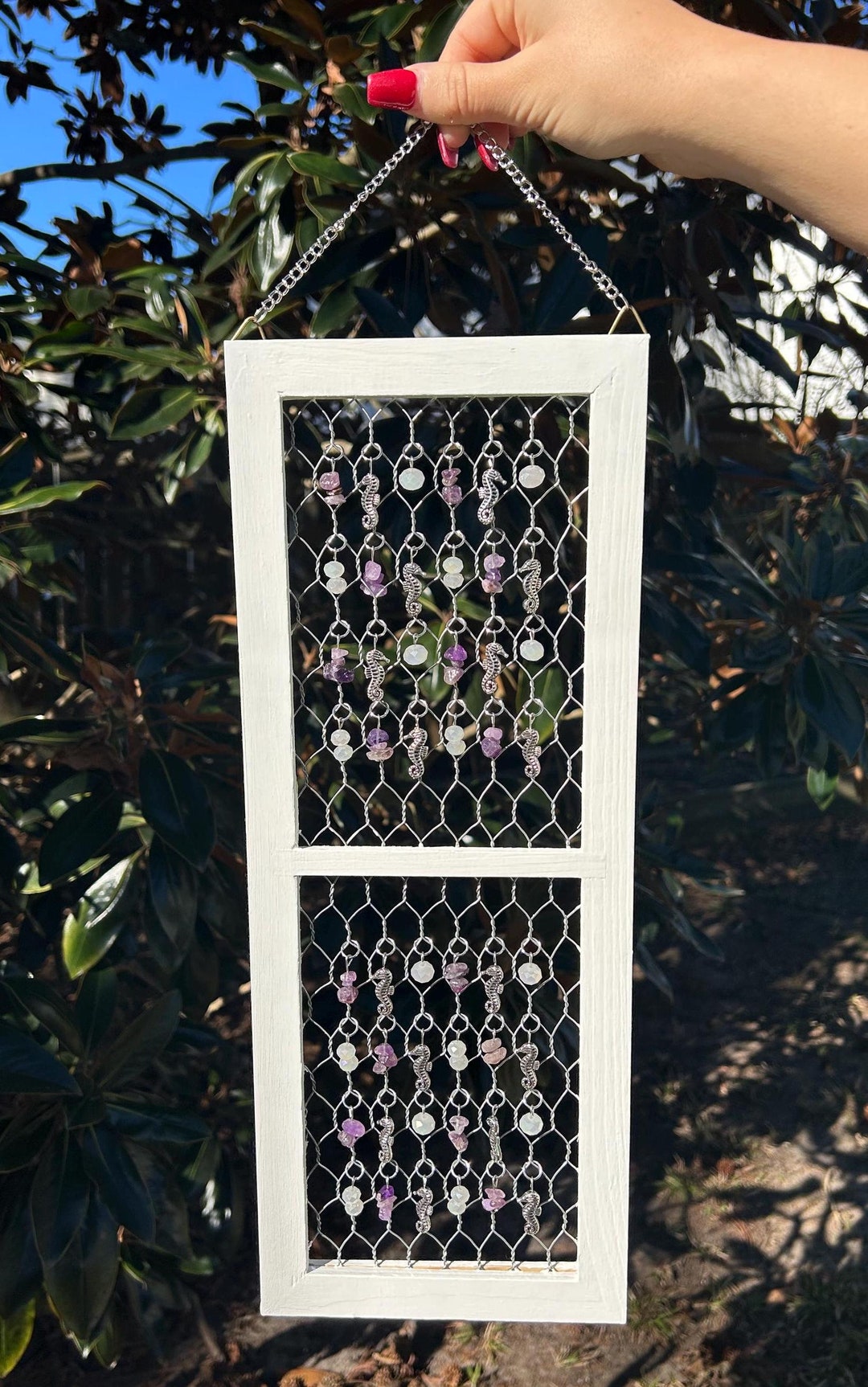 Mystic Marina Suncatcher: Handmade Using Wooden Frame, Silver Chicken ...