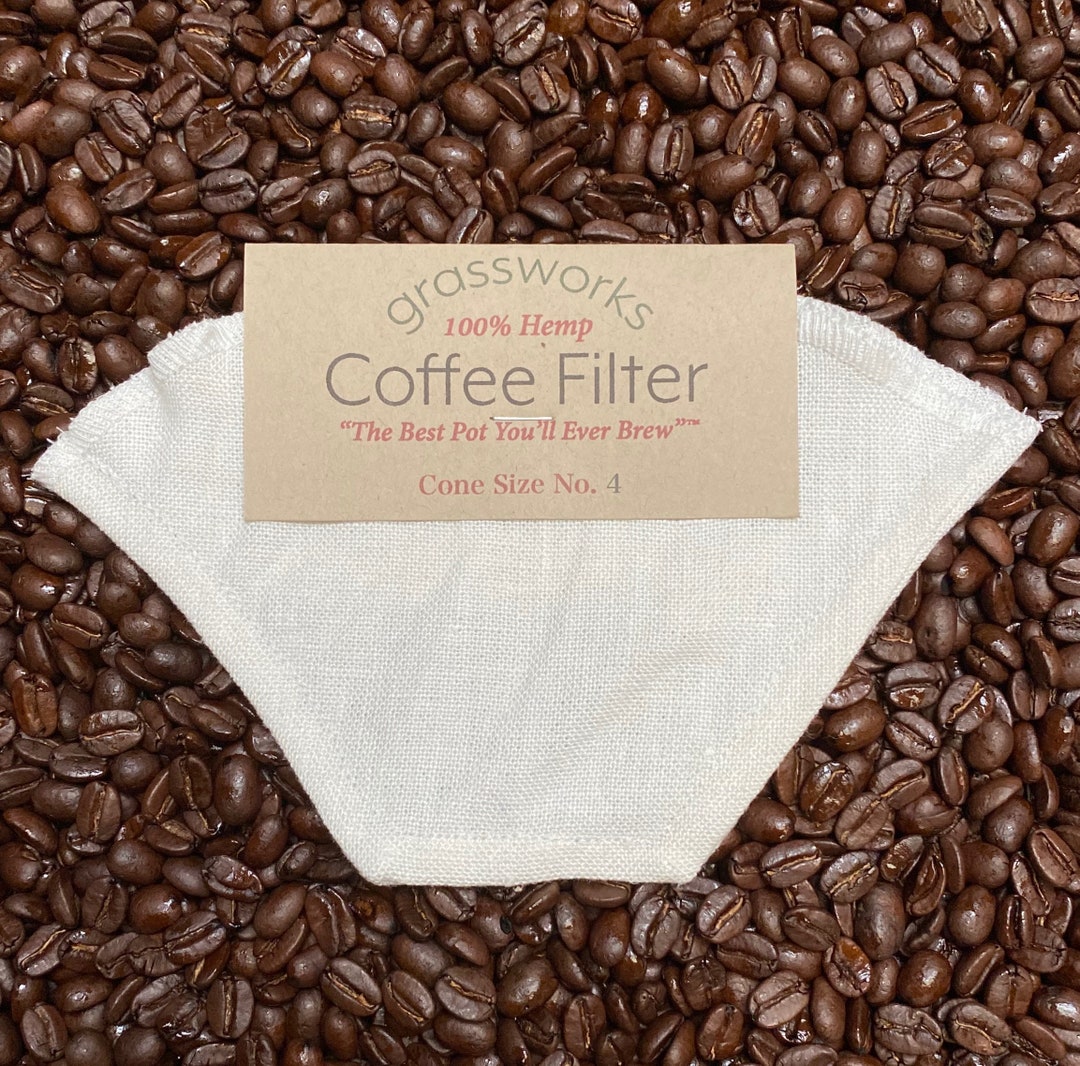 Cone Size 4, Reusable Organic 100% HEMP Fabric Coffee Filter "the Best ...