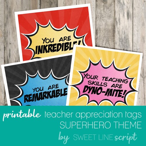 Teacher Appreciation Super Hero Set Super Hero Theme - Etsy