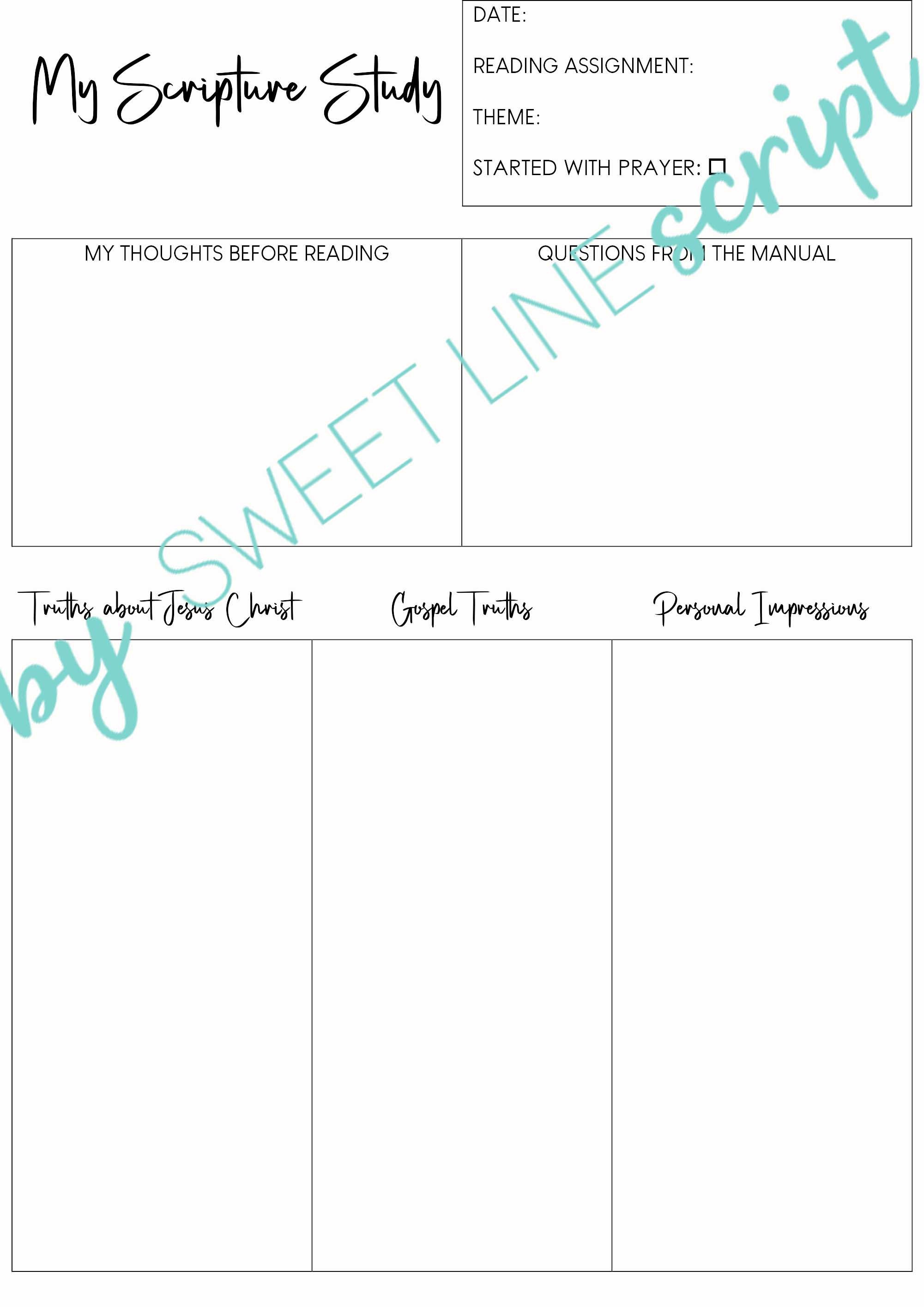 Printable Personal Scripture Study Planner Set - Etsy