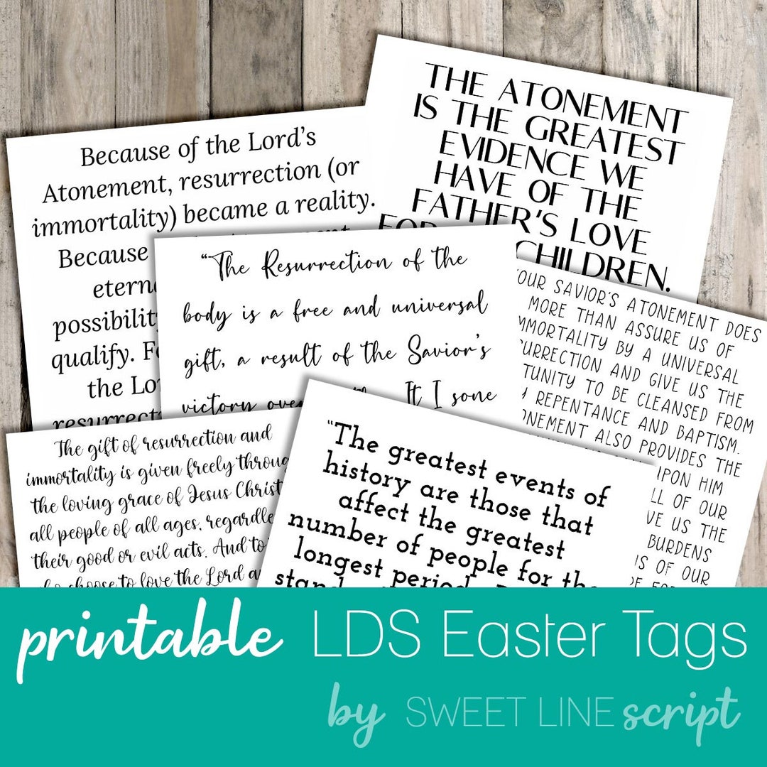 Printable LDS Easter Tags for Ministering Gift or FHE - Etsy
