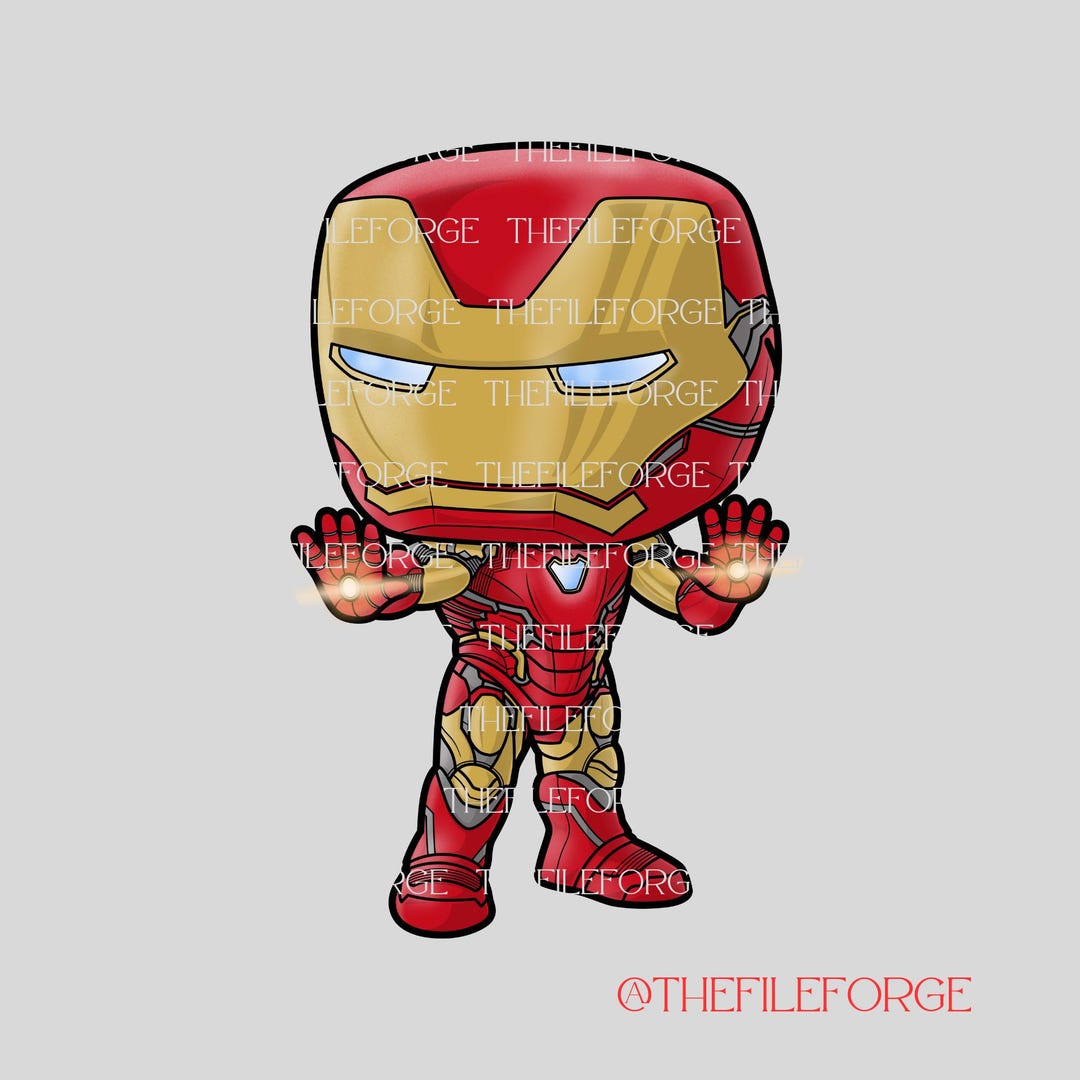 Iron Man PNG File, Marvel, Cartoon Design, High Res File, Digital File ...