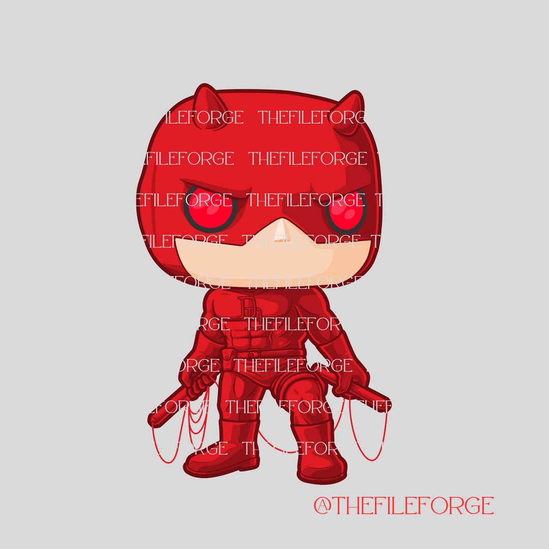 Daredevil PNG File, Marvel, Cartoon Design, High Res File, Digital File ...