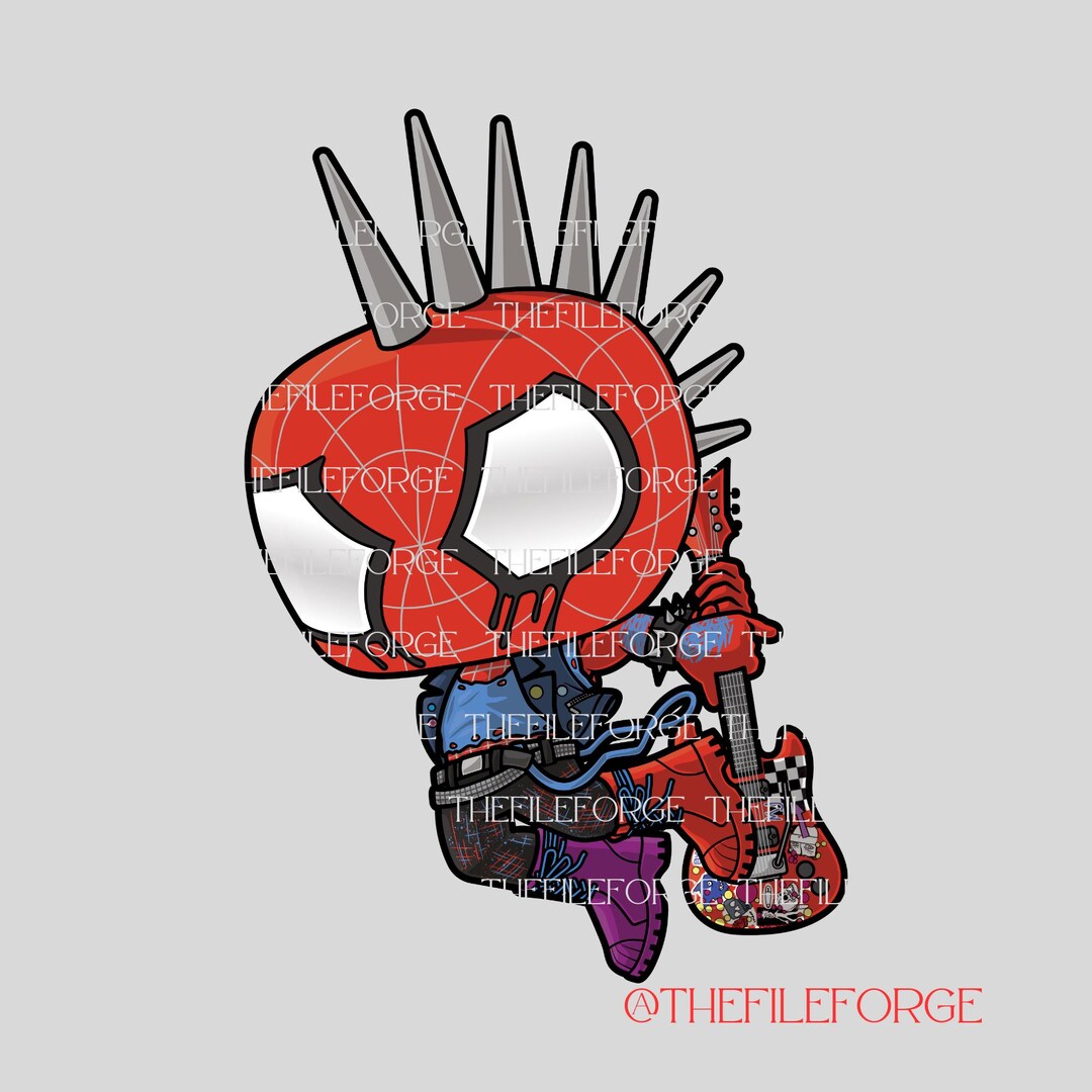 Spider Punk PNG File, Spiderverse, Cartoon Design, High Res File ...