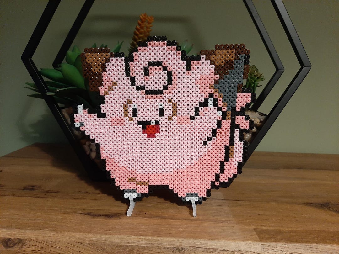 Clefairy Pixel Art Wall Art / Ornament / Decoration, Pokemon Perler ...
