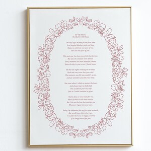 Printable Poem for Moms | "our First Year" - Etsy