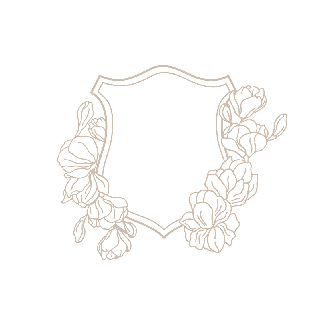 Floral Wedding Crest | Digital Download - Etsy