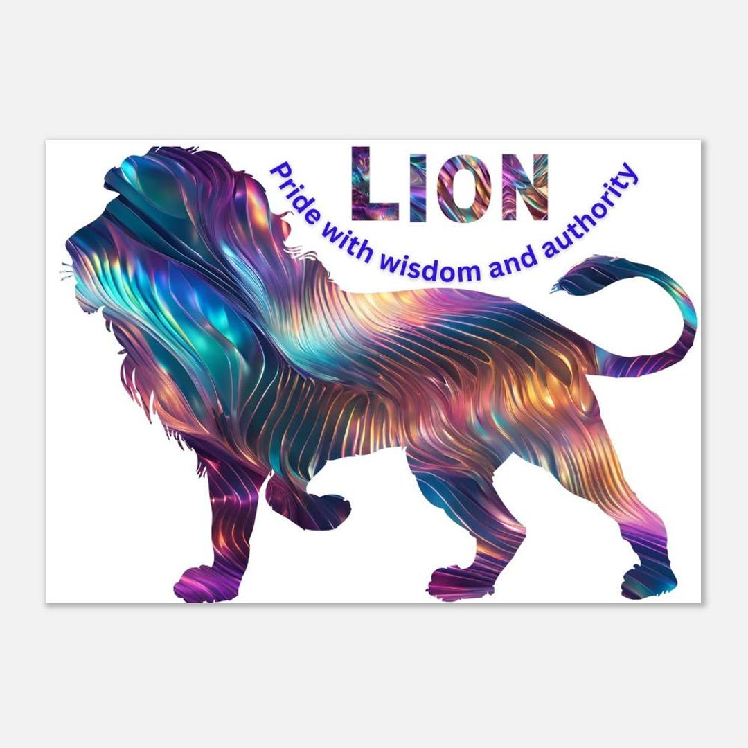 Lion Poster - Embrace Wisdom & Authority | Stunning Art Print | Gift ...