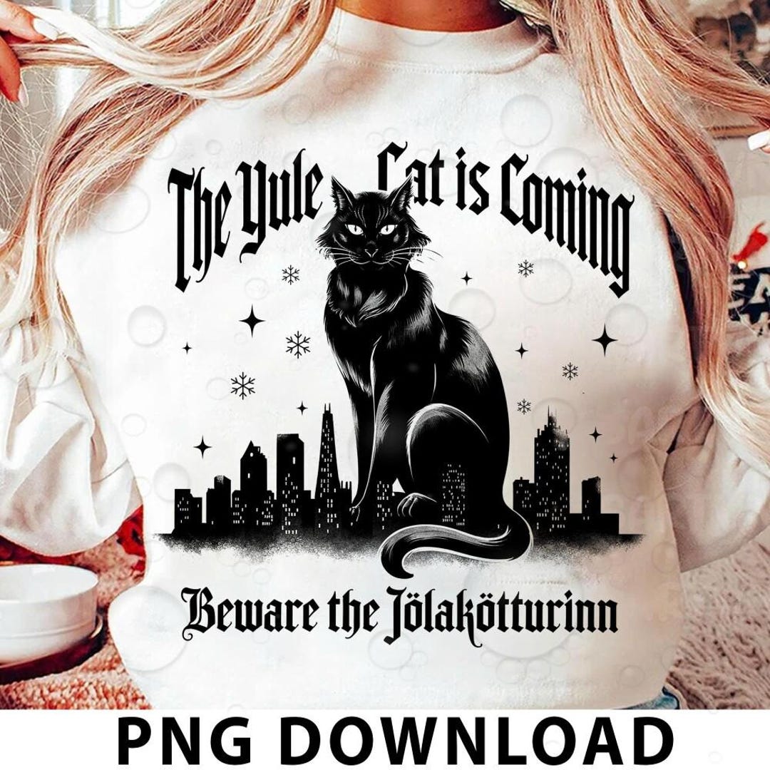 The Yule Cat Png, Krampus Cat Png, Holiday Winter Solstice Yule ...