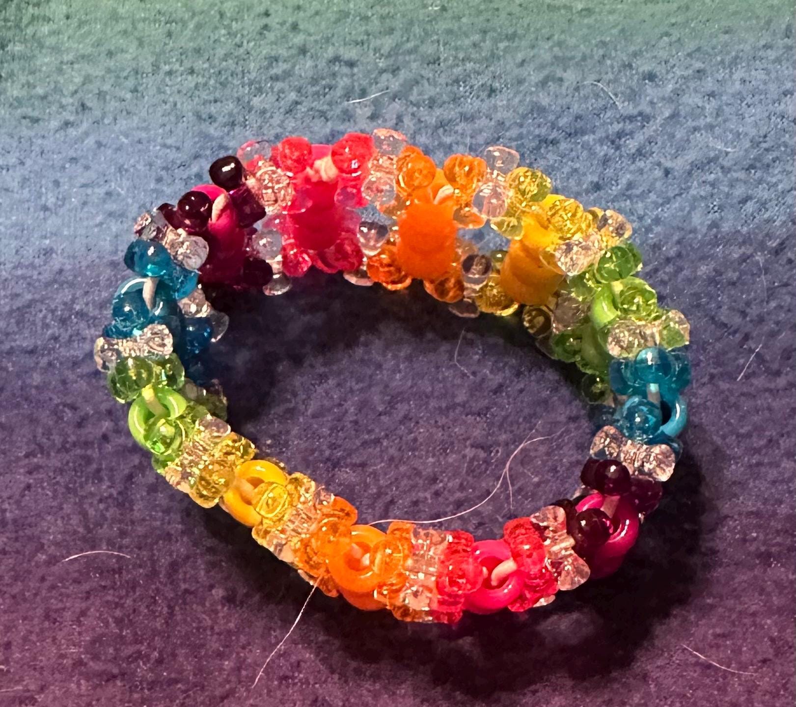 Rainbow Tri and Pony Bead Ladder Kandi Bracelet - Etsy