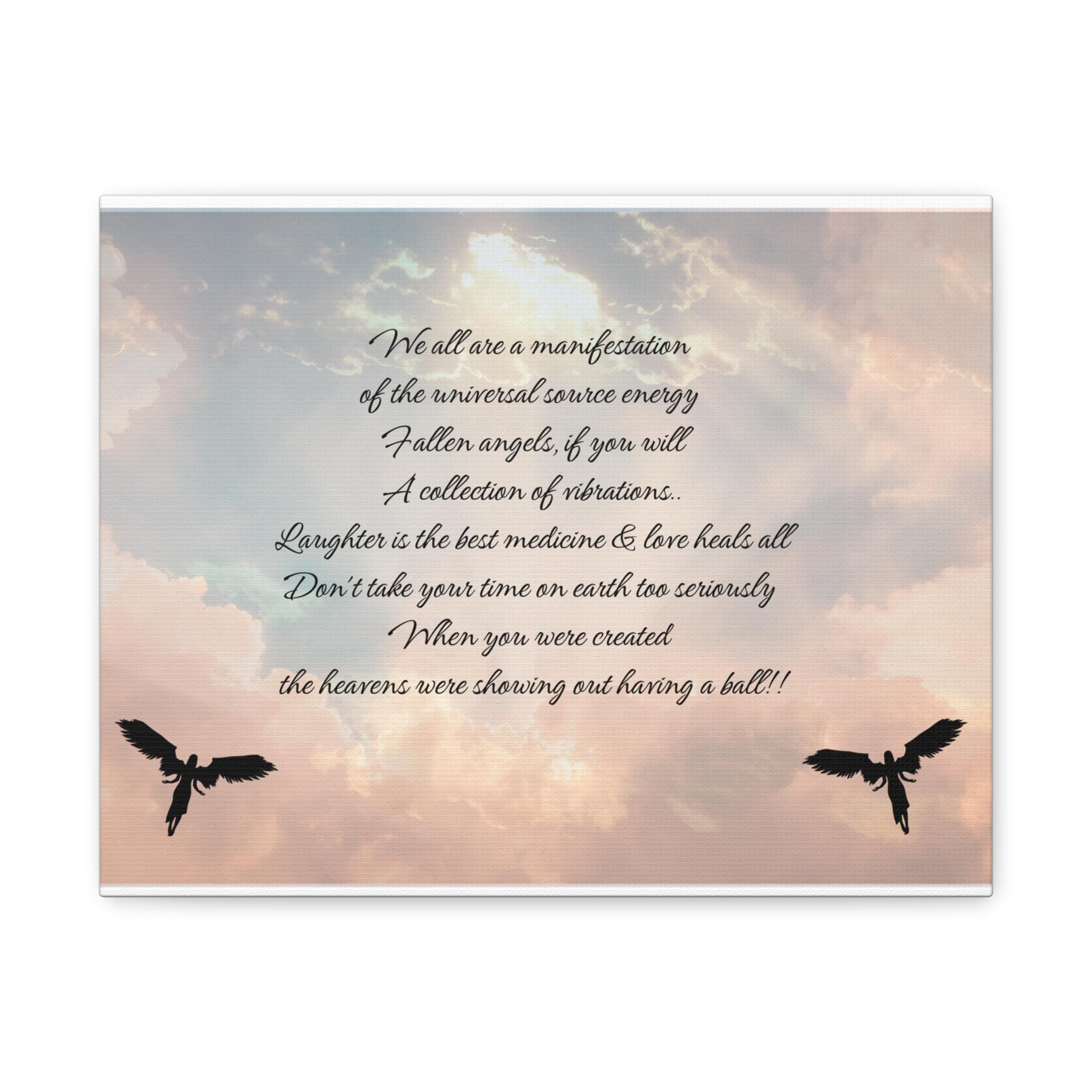 Spiritual Angel Poem Canvas | Inspirational Wall Art With Original ...