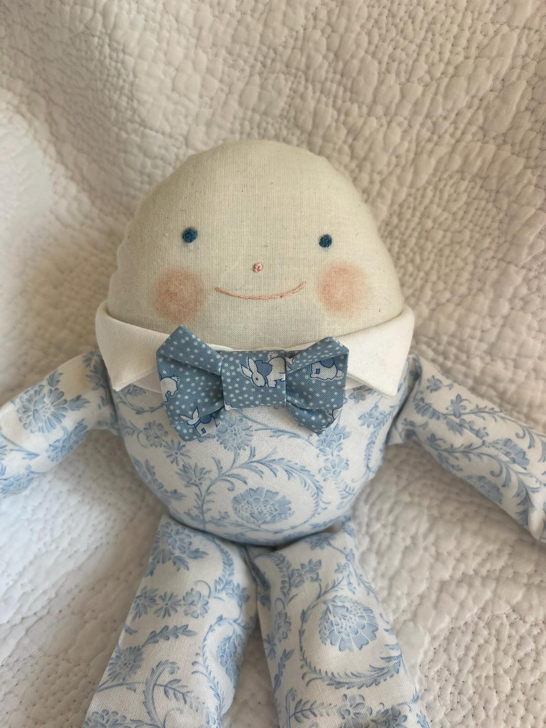 Humpty Dumpty - in White and Blue Floral - Etsy