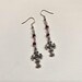 Gothic Dark Red Bead and Silver Cross Earrings - Etsy
