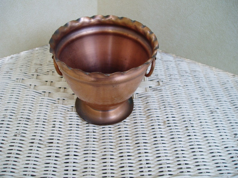 Vintage Gregorian Copper Planter With Fluted Rim and Loop Handles - Etsy