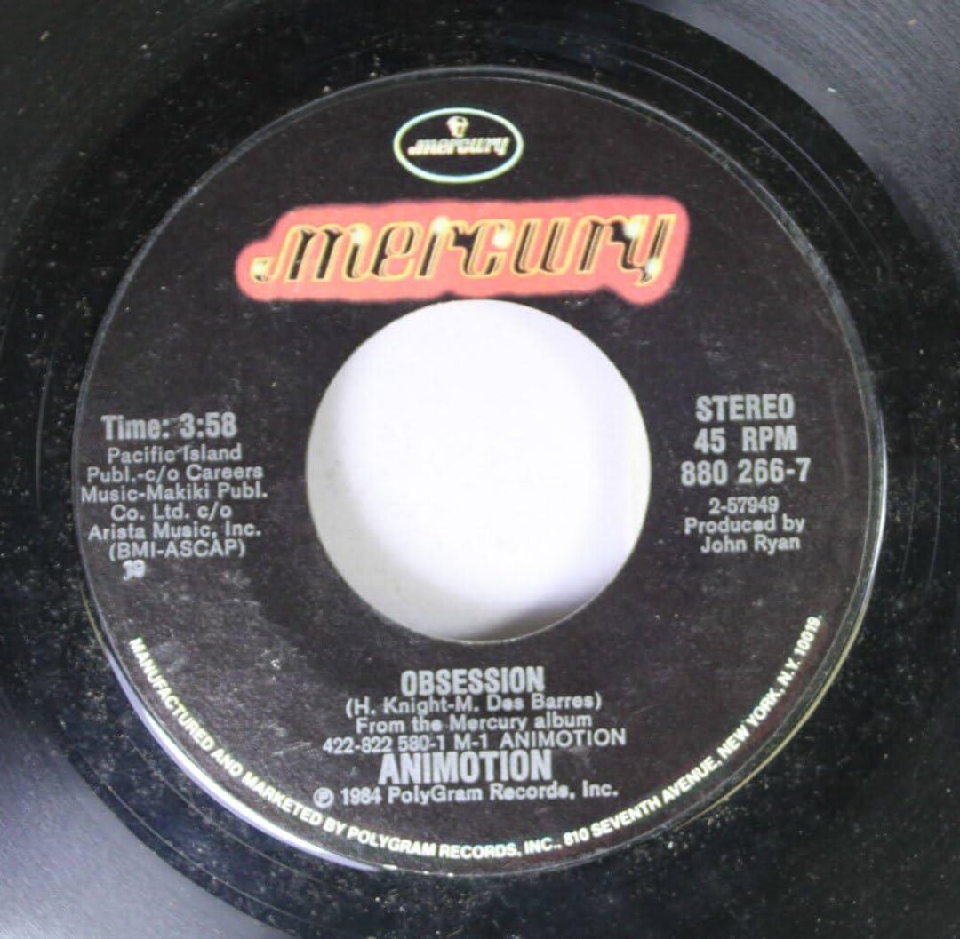 Rock 45 Animotion - Obsession / Turn Around on Polygram Records - Etsy