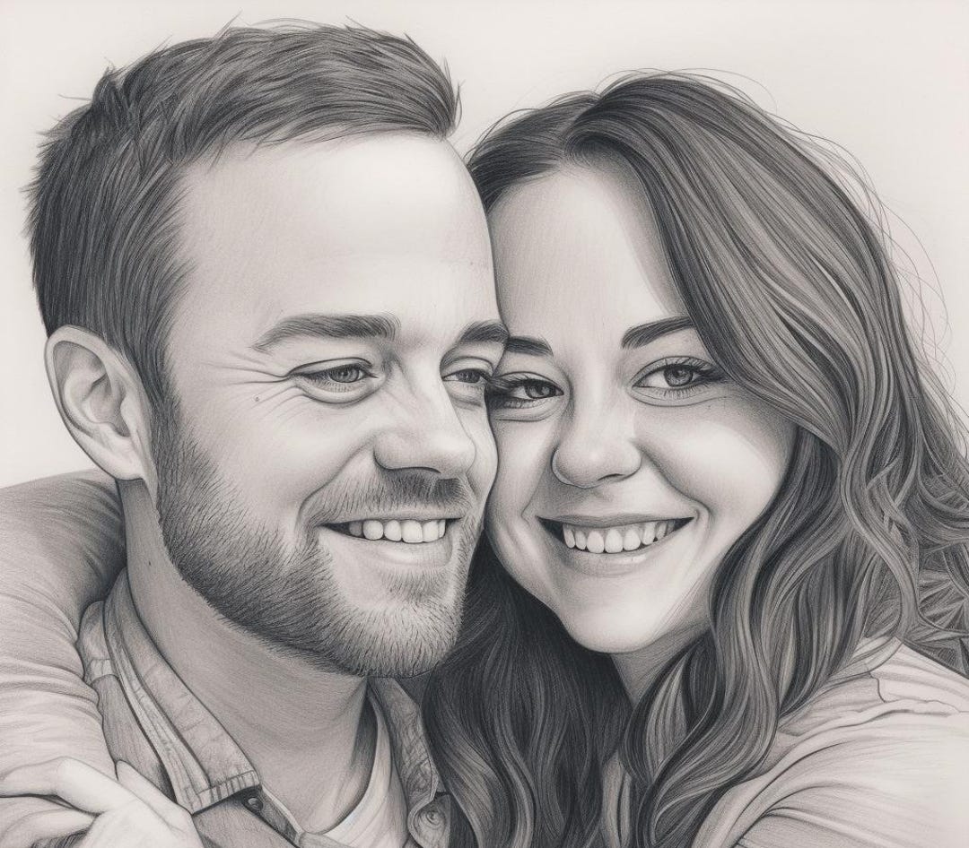 Custom Hand Drawn Portrait From Photo | Drawing Gift | Hand Drawn ...