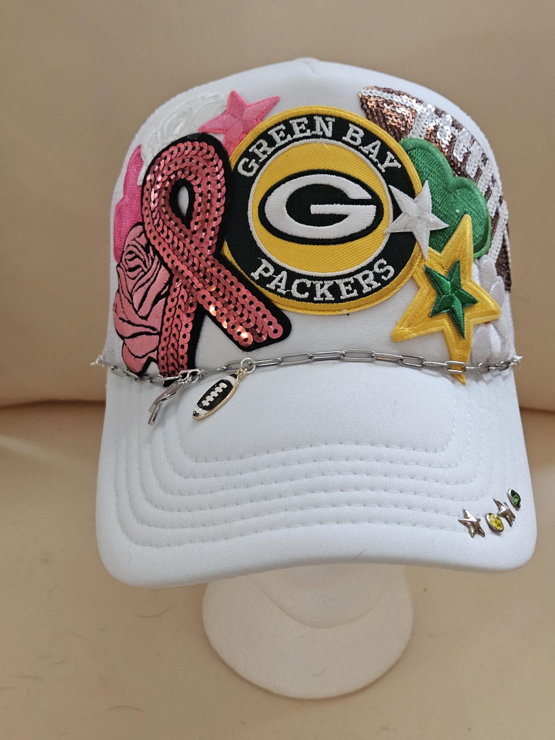 Custom Green Bay Packe Breast Cancer Awareness Trucker Hat. - Etsy