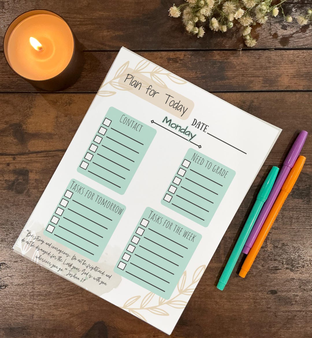 Printable Teacher’s Weekly Planner, Digital Planner, Five Printable ...