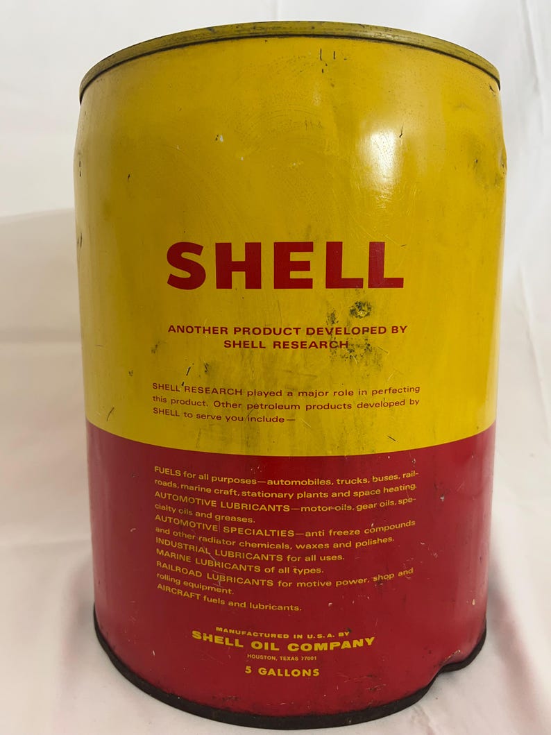 Vintage Shell Oil Company 5 Gallon Oil Can 1977 - Etsy
