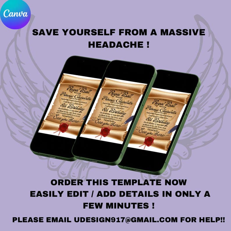 Kids Birthday Invitation, Royal Decree Invitation, Digital Invitation ...