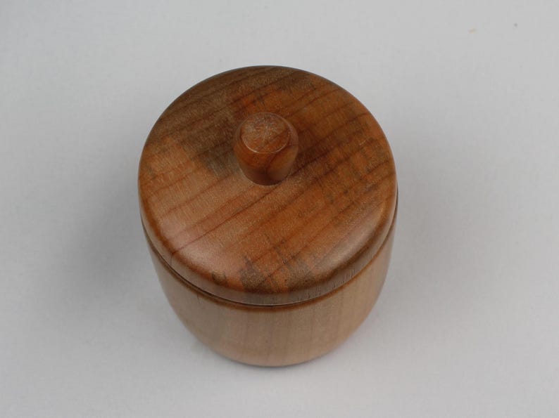 Handmade Round Wooden Jewelry Box - Ambrosia Maple - Stores Earrings ...