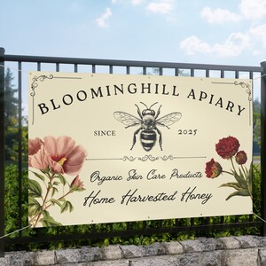 Custom Apiary Vinyl Banner, Rustic Farmers Market Banner, Personalized ...