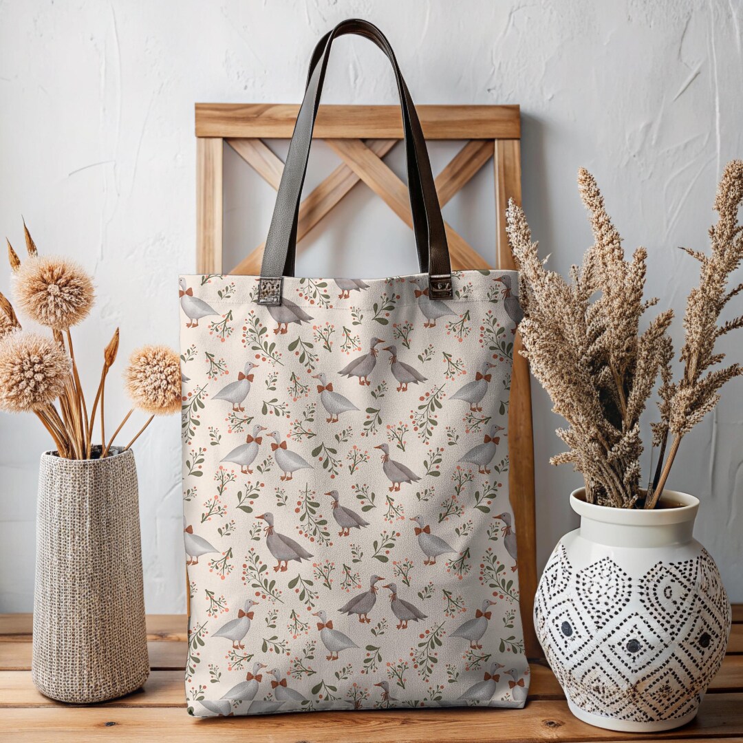Silly Goose Tote Bag, Cute Boho Geese Farm Bag, Goose Lover Bag ...