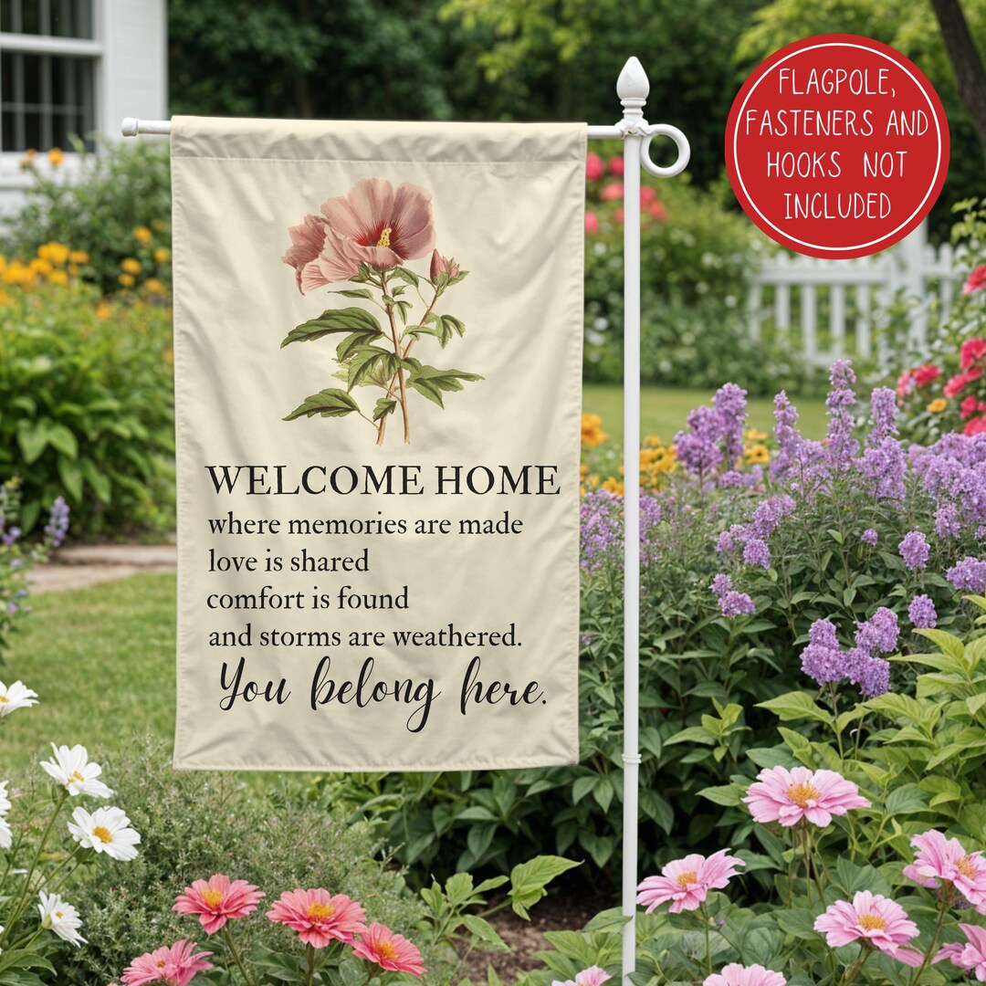 Welcome Home Family Flag, Garden Banner, Family Sign, Housewarming Gift ...