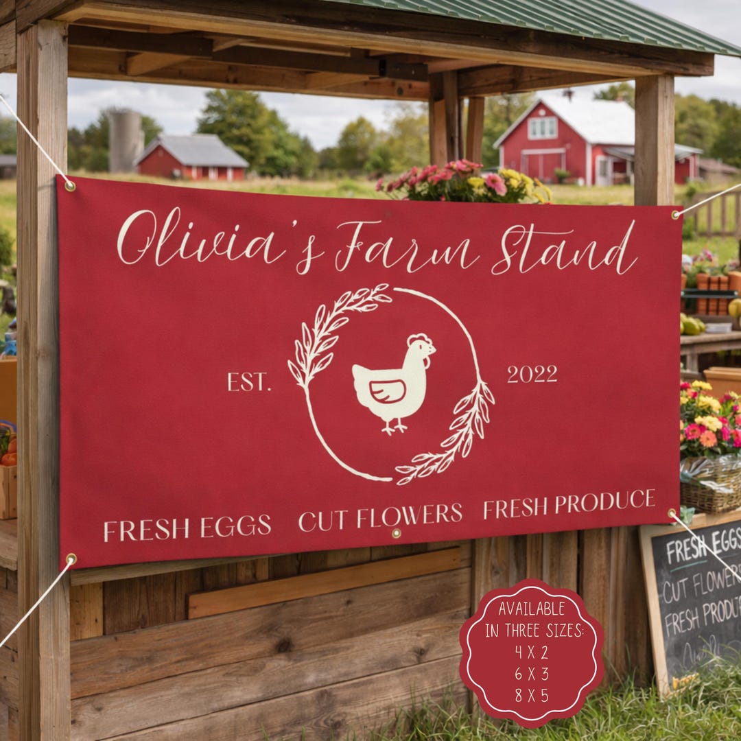 Custom Vintage Farm Stand Vinyl Banner, Customized Farmers Market ...