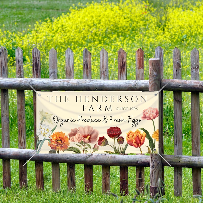 Custom Farm Stand Banner, Farm Fresh Organic Produce Sold Here, Farmers ...