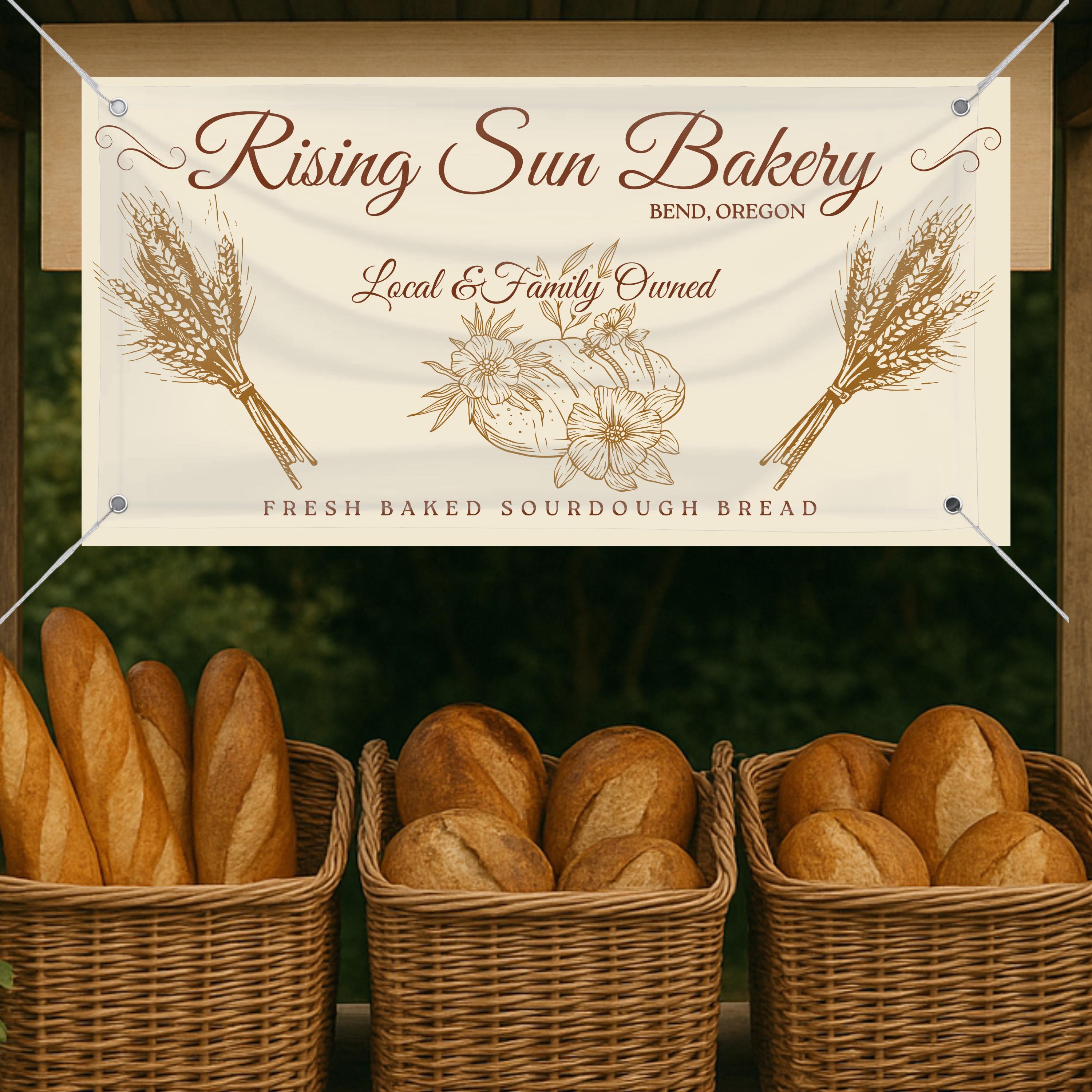 Custom Bakery Banner, Sourdough Vinyl Banner, Customized Bread Farm ...
