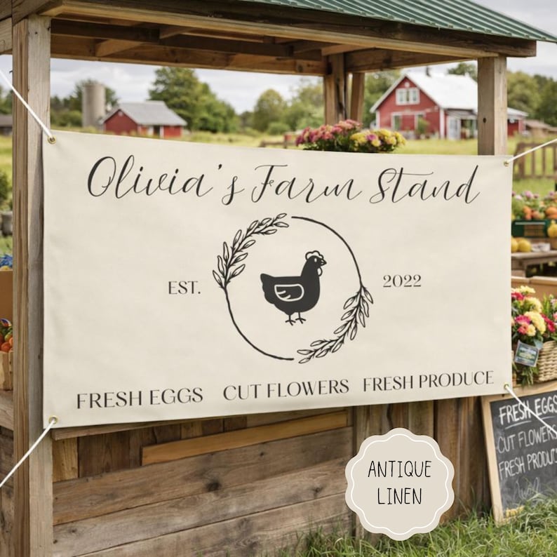 Custom Vintage Farm Stand Vinyl Banner, Customized Farmers Market ...