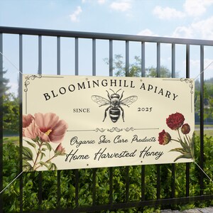 Custom Apiary Vinyl Banner, Rustic Farmers Market Banner, Personalized ...