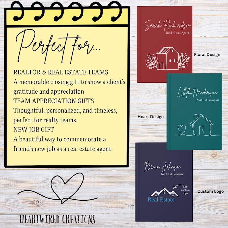 Personalized Realtor Notebook, Bulk Closing Gift, Customizable Journal ...