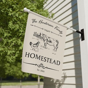 Customizable Homestead Banner, Farmhouse Flag, Personalized Family Farm ...