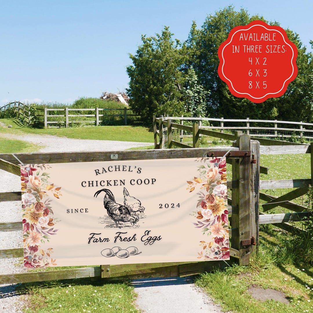 Custom Chicken Farm Stand Banner, Farm Fresh Eggs Sold Here, Farmers ...