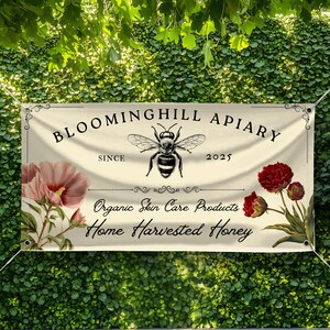 Custom Apiary Vinyl Banner, Rustic Farmers Market Banner, Personalized ...
