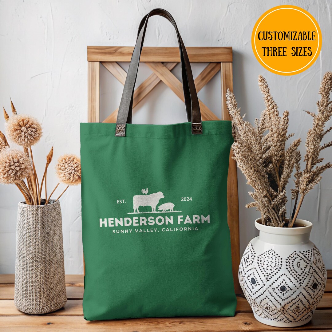Custom Farm Animal Tote Bag, Customizable Farmer Gift, Personalized ...