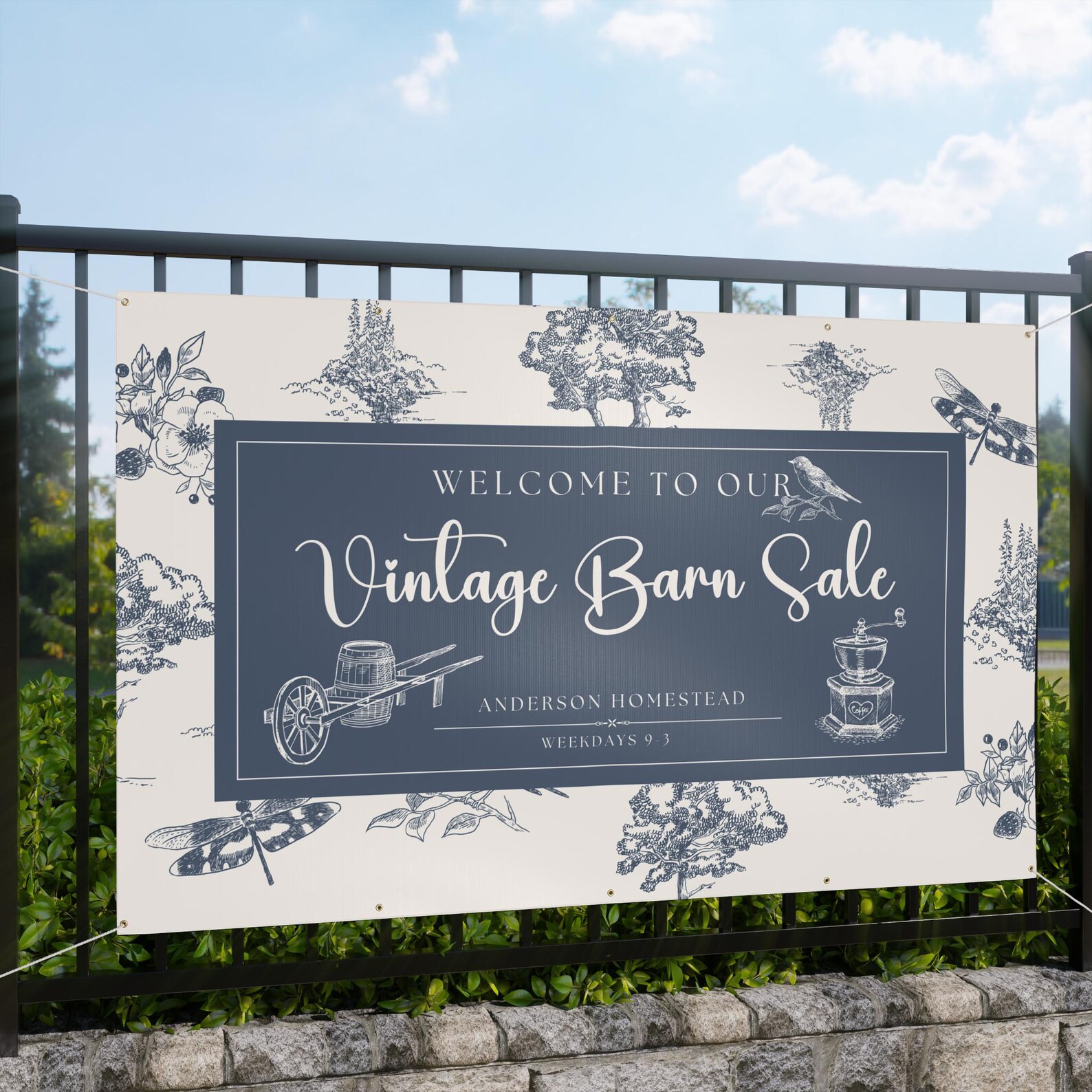 Vintage Sale Farmhouse Vinyl Banner, Rustic Farm Stand Sign, Country ...