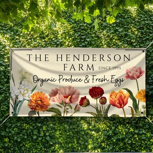 Custom Farm Stand Banner, Farm Fresh Organic Produce Sold Here, Farmers ...