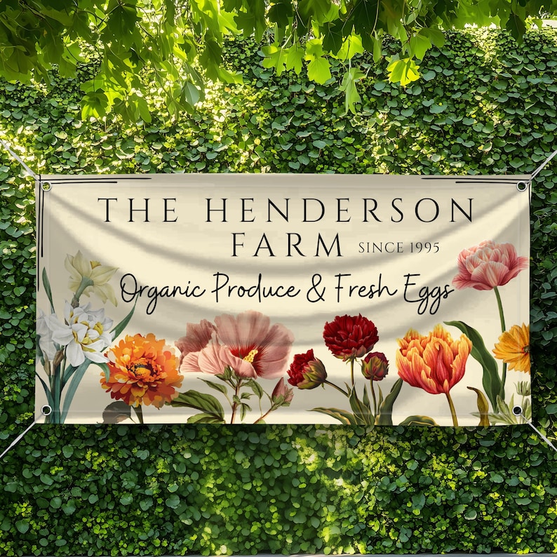 Custom Farm Stand Banner, Farm Fresh Organic Produce Sold Here, Farmers ...