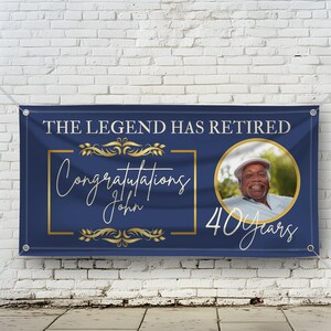 Custom Retirement Celebration Vinyl Banner, Customizable Retirement ...