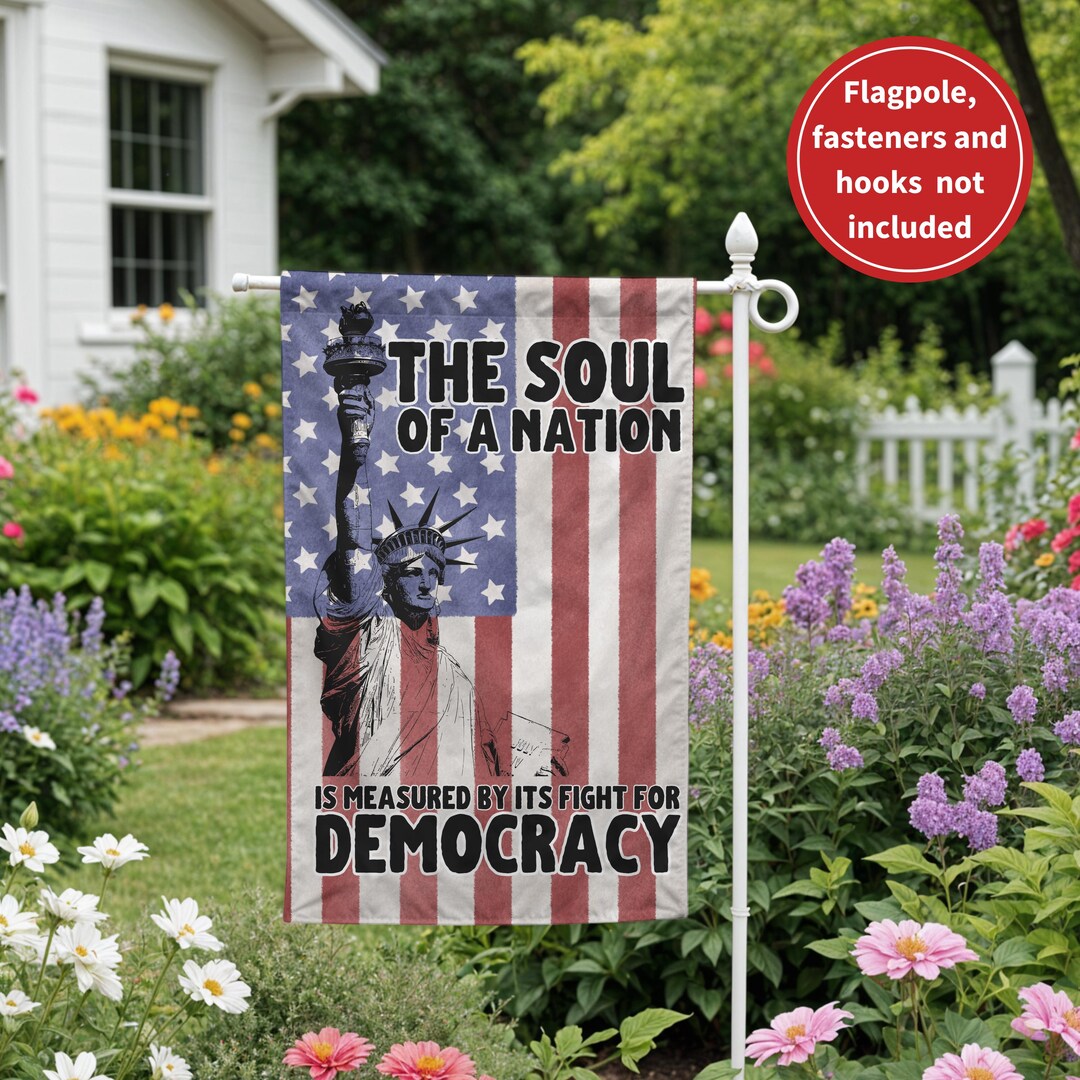 Anti Trump Flag, Fight for Democracy Garden Banner, Political Yard Sign ...