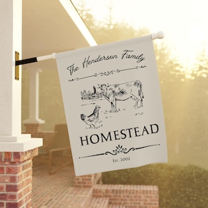 Customizable Homestead Banner, Farmhouse Flag, Personalized Family Farm ...