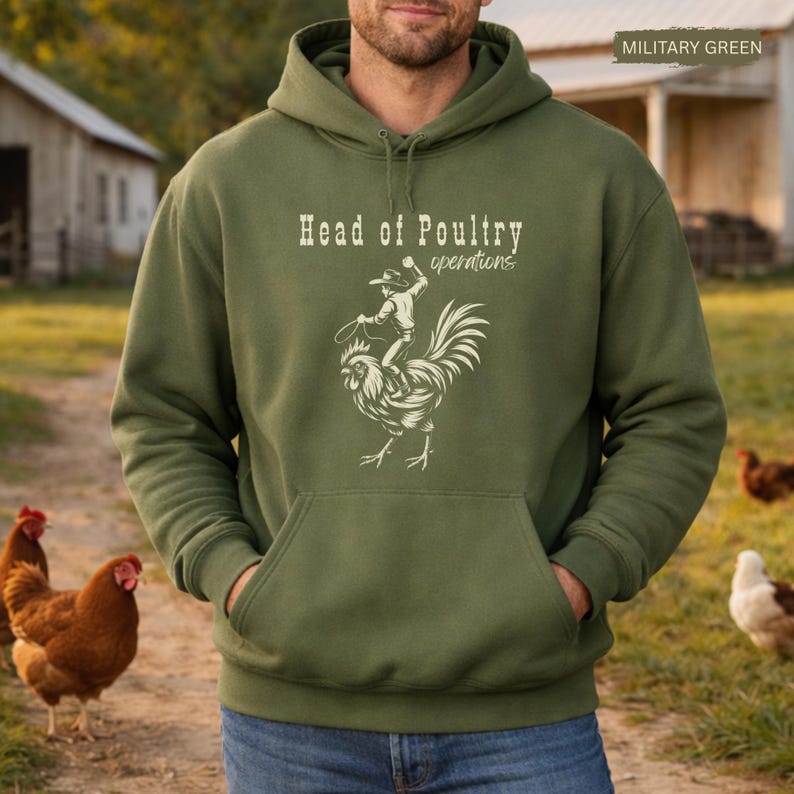 Funny Chicken Farmer Sweatshirt, Homestead Rooster Hoodie for Poultry ...