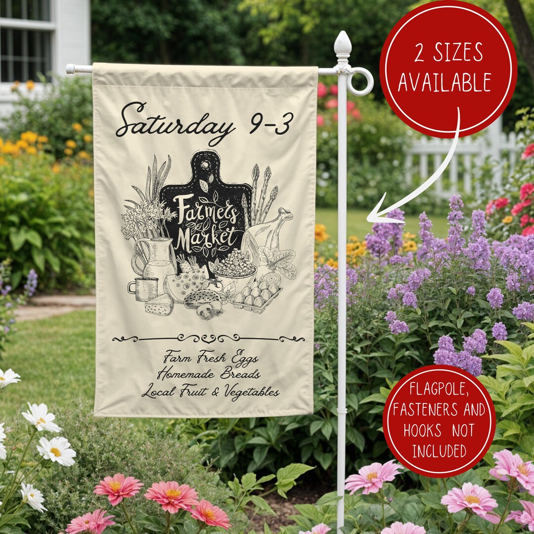Custom Farmers Market Banner, Personalized Fresh Farming Produce Flag ...