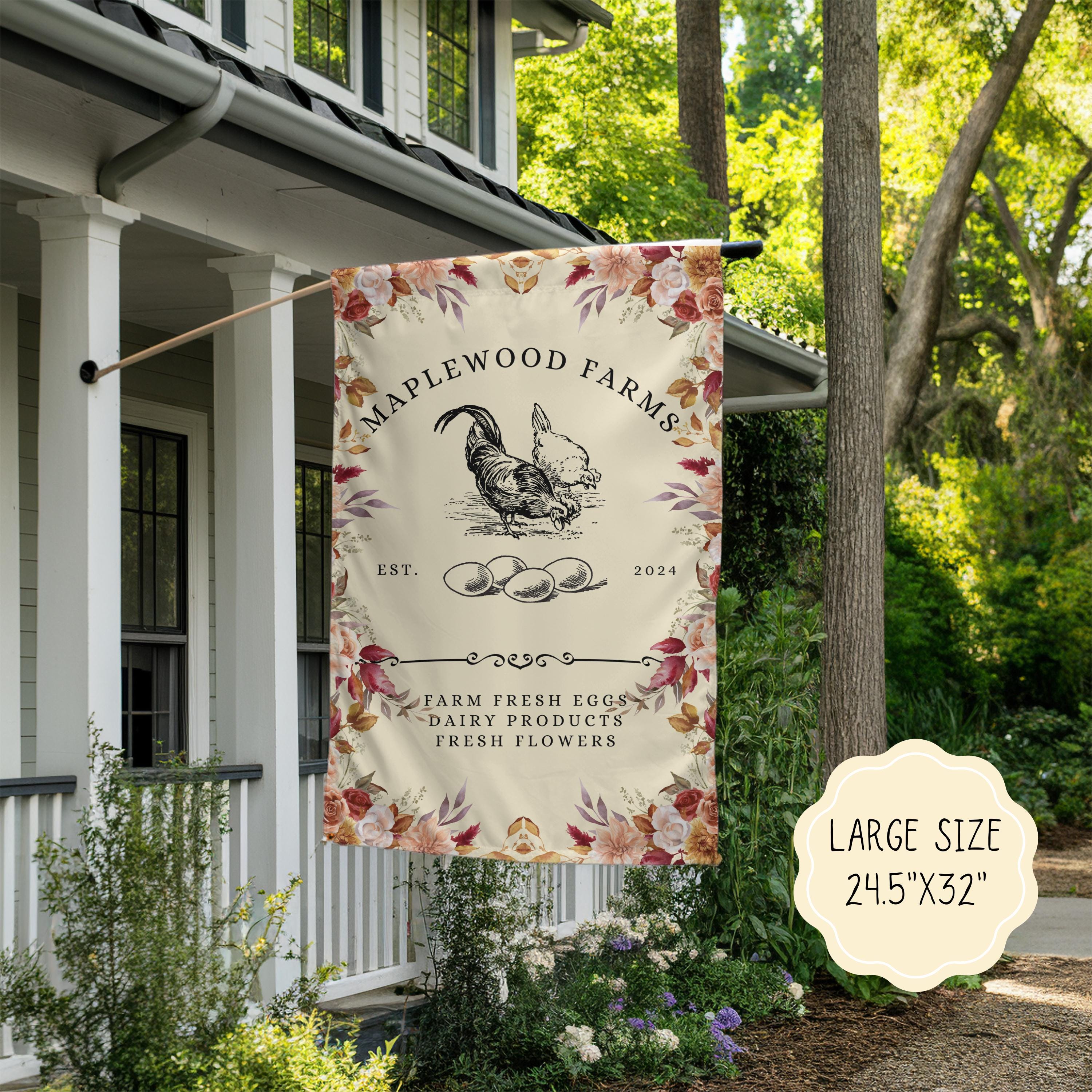 Customizable Chicken Farm Banner, Personalized Fresh Farming Eggs Sale ...